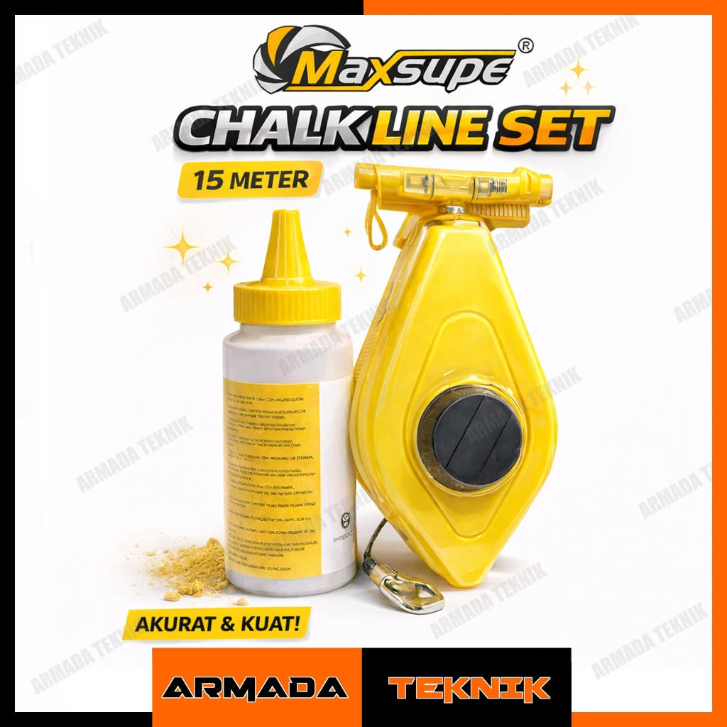 Jual MAXSUPE Sipatan / Chalk Line Set Maxsupe 15 Meter – Penanda Garis ...