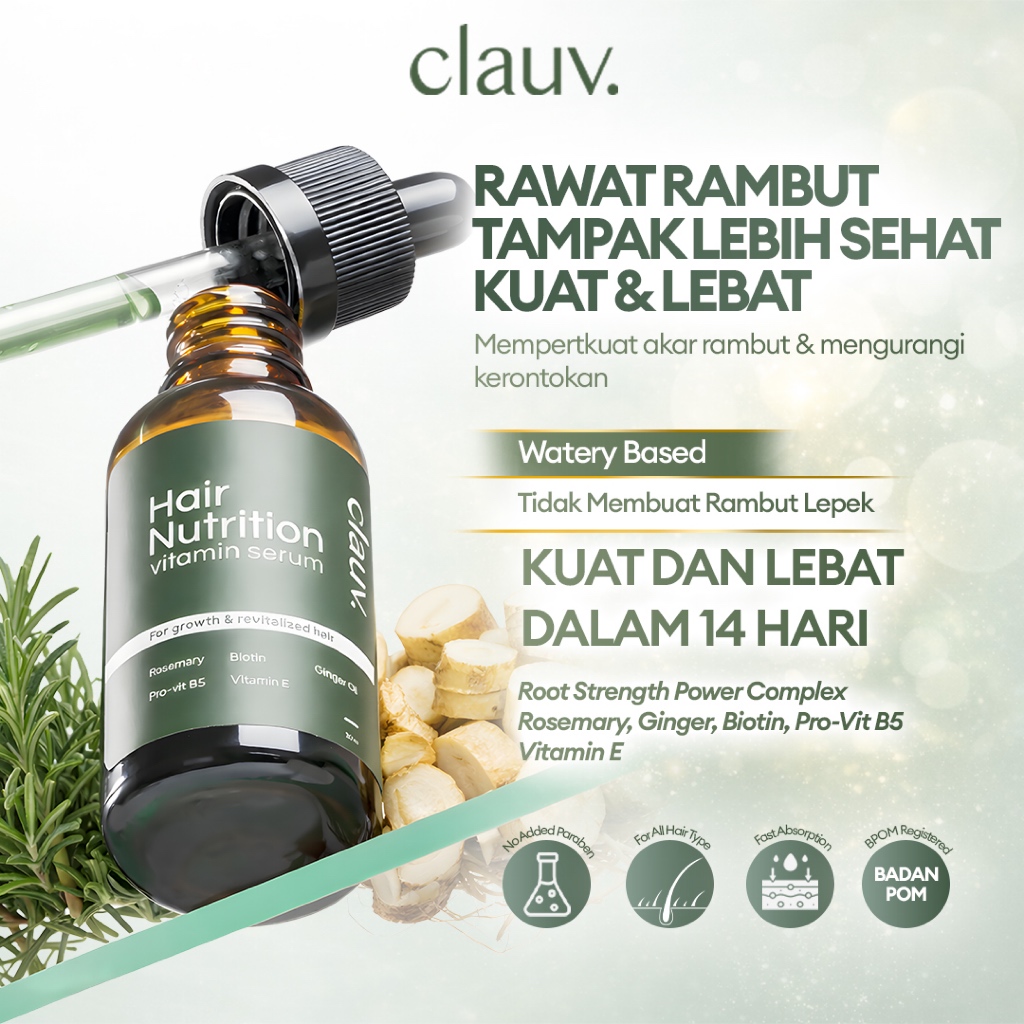 Jual Clauv Anti Hair Fall Vitamin Serum - Perawatan Rambut Rontok ...