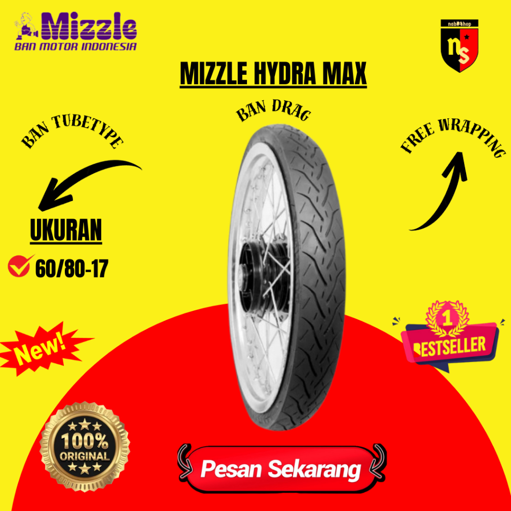 Jual Ban Motor Mizzle Hydra Max 60/80-17 Tube Type Soft Compound Ban ...