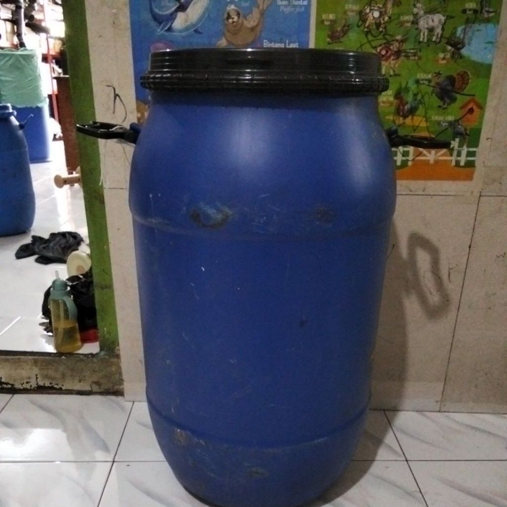 Jual Drum Tong 80 liter Tong Plastik Tong Sampah Plus Tutup Sama Klem ...
