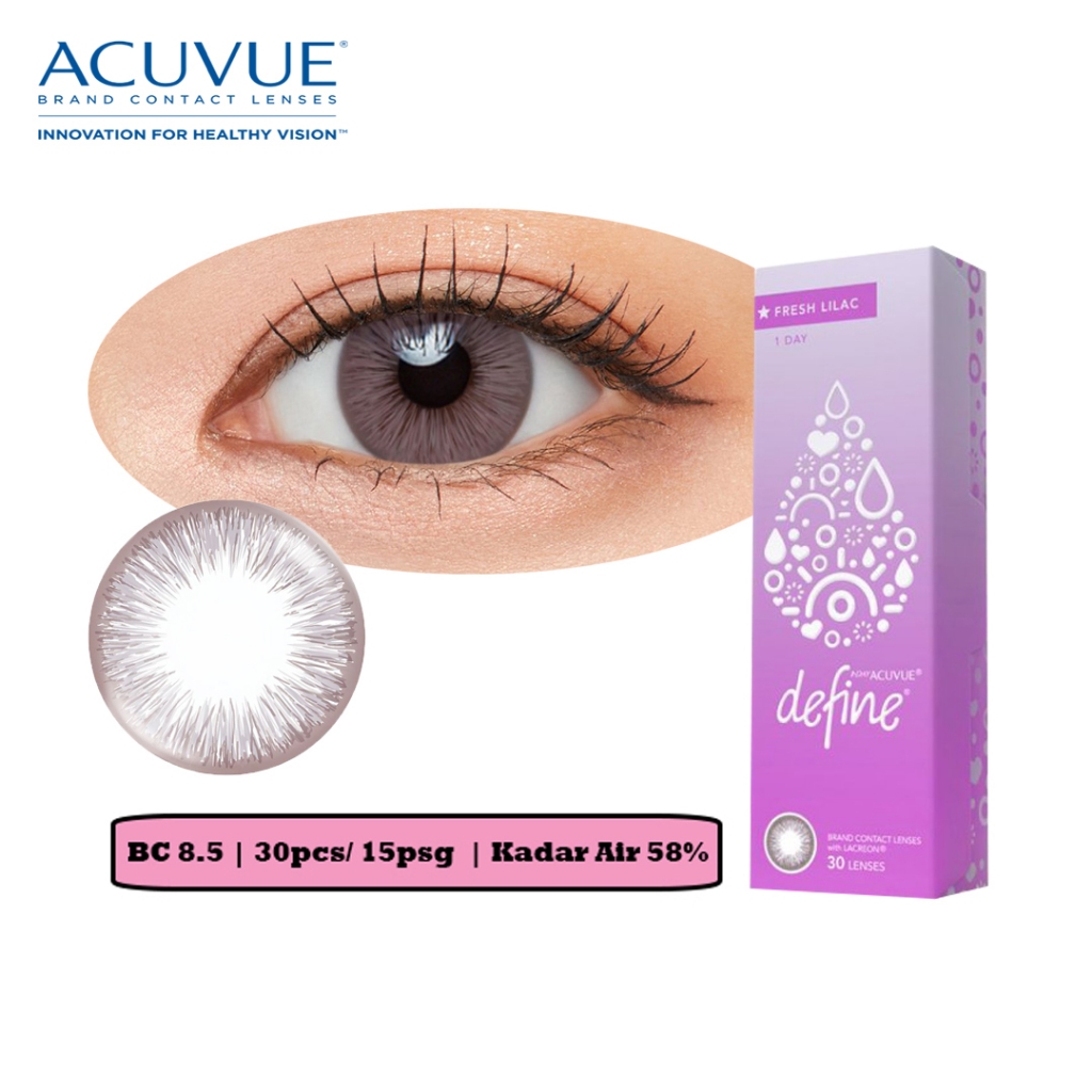 Jual Acuvue Define Fresh Lilac (Daily) 30pcs | ACUVUE 1-Day DEFINE ...