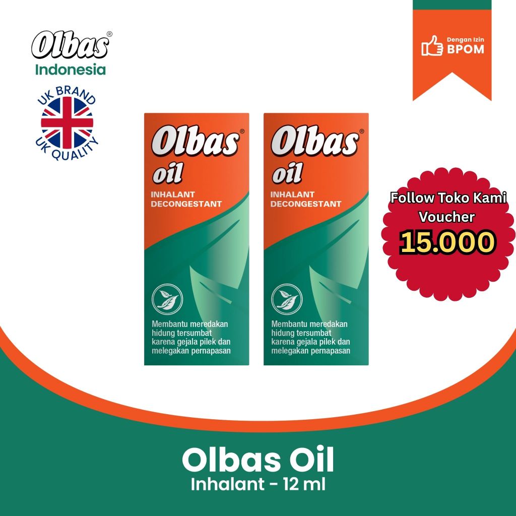 Jual Olbas Oil Minyak Inhalan Dekongestan Anak & Orang Dewasa 12 ml (2 ...