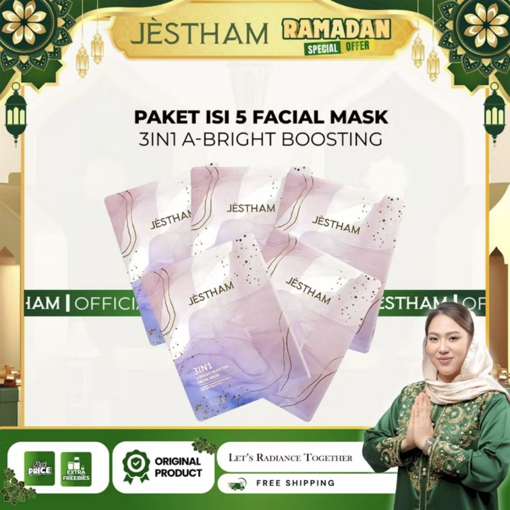Jual Jestham Paket isi 5 Facial Mask 3in1 a-Bright Boosting | Shopee ...