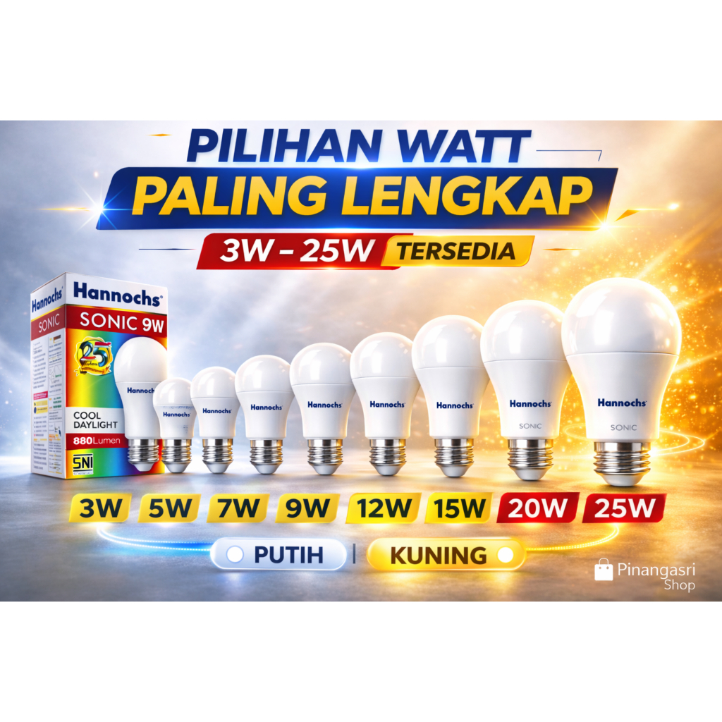 Jual Lampu LED Hannochs SONIC 3W 5W 7W 9W 12W 15W 20W 25W Putih ...