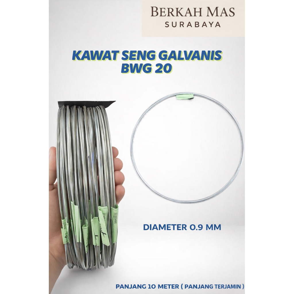 Jual Kawat Seng Galvanis BWG 20 ( 0,9 mm ) - 1 Roll Panjang 10 Meter ...