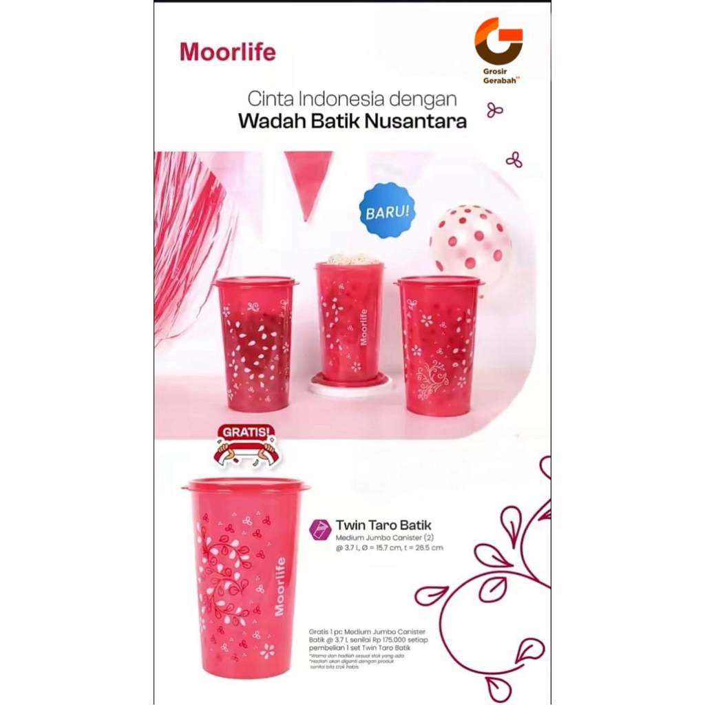 Jual MOORLIFE Twin taro batik Merah 61442 | Shopee Indonesia