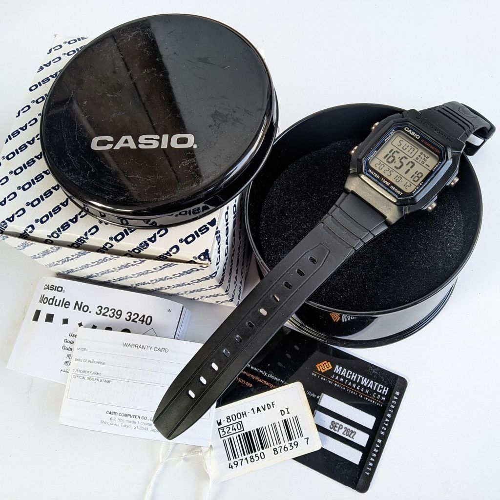 Jual jam tangan Casio original W800 H 10 Year battery, fullset | Shopee ...