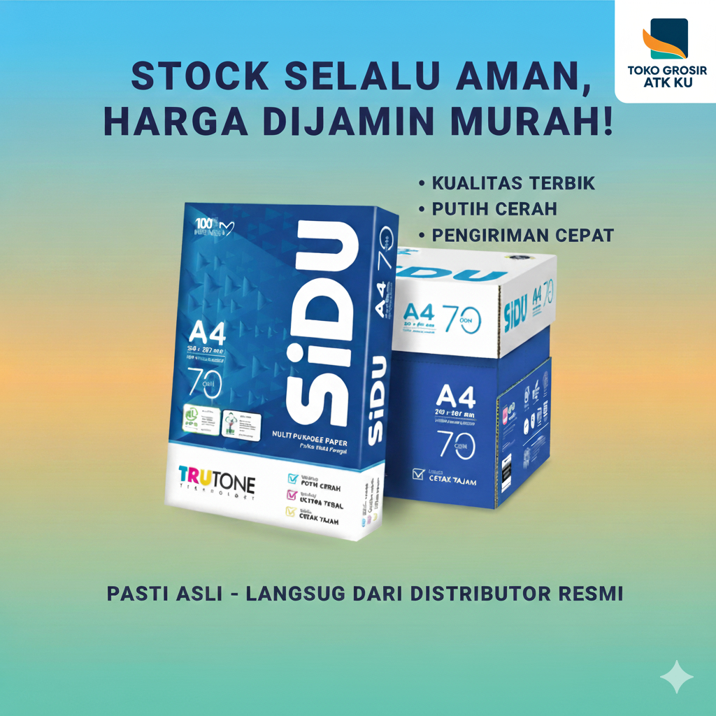 Jual HVS SIDU Kertas A4 F4 B5 60 gram 70 gram Print Foto Copy 60gr 70gr ...
