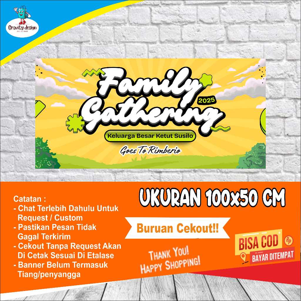 Jual CETAK SPANDUK BANNER FAMILIY GATHERING FREE DESAINT DAN UKURAN ...
