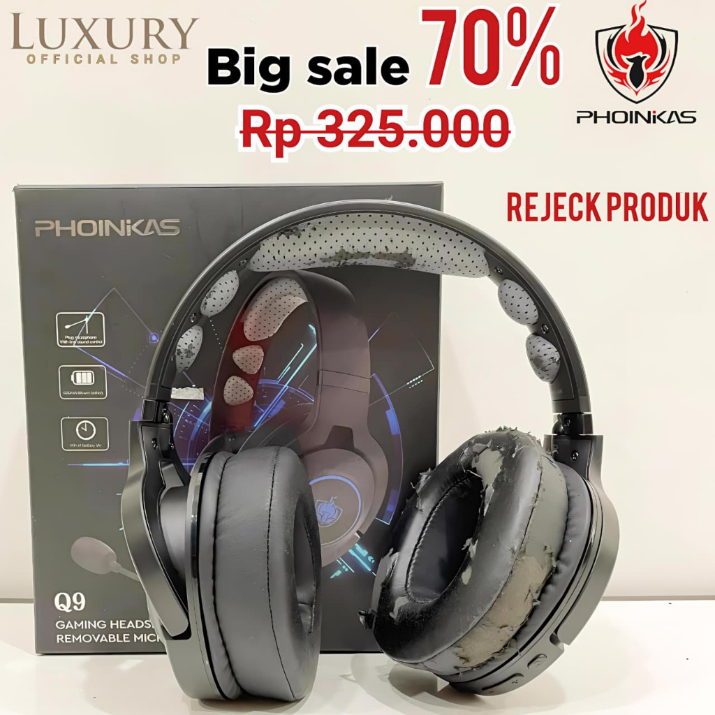 Jual Headphone Earphone Headset Bluetooth PHOINIKAS Q9 Wireless Super ...