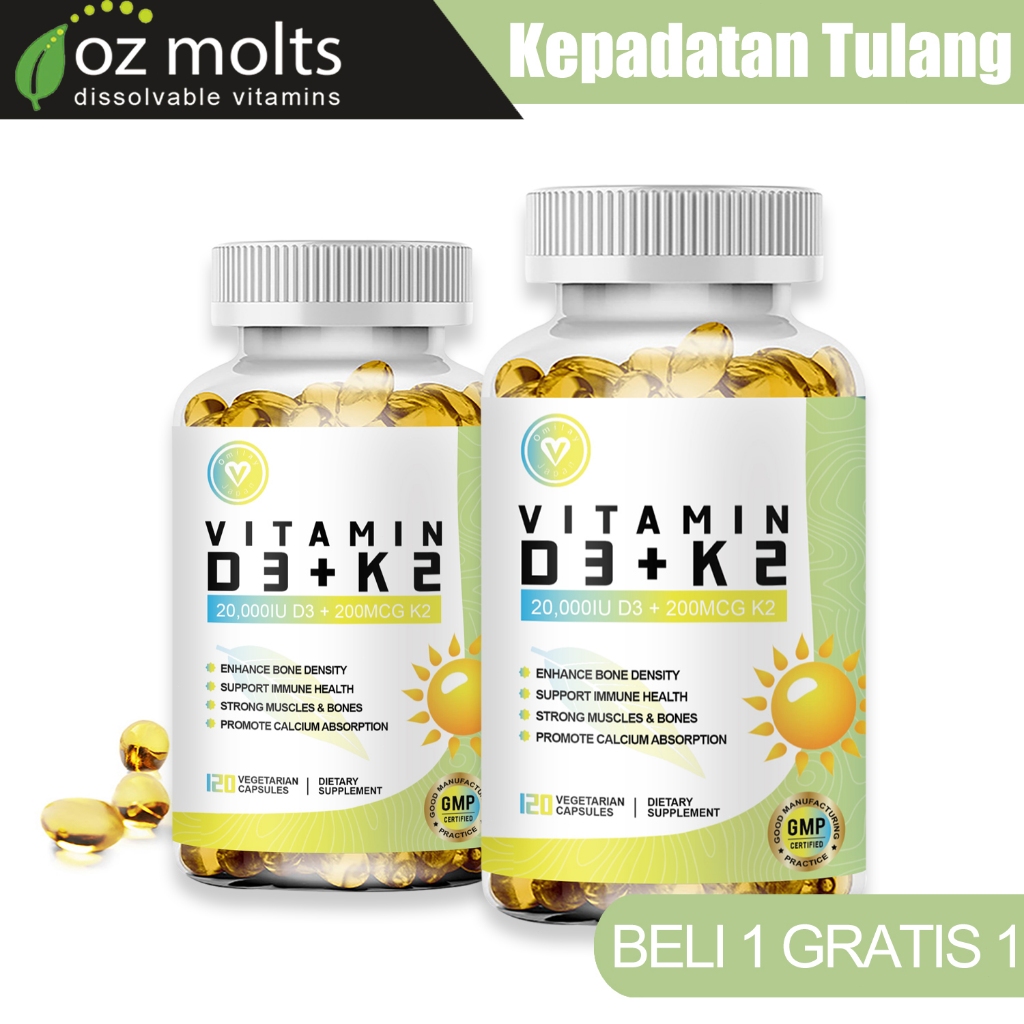 Jual Ozmolts Vitamin D3 K2 Capsule with Calcium vitamin D3 Kids Adults ...