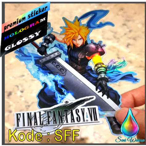 Jual FINAL FANTASY Stiker Premium Game Glossy & Hologram ukuran +-6 ...