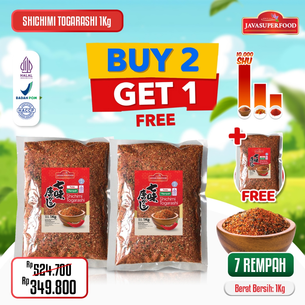 Jual (BELI 2 GRATIS 1) HALAL SHICHIMI TOGARASHI JAVA SUPER FOOD 1KG ...