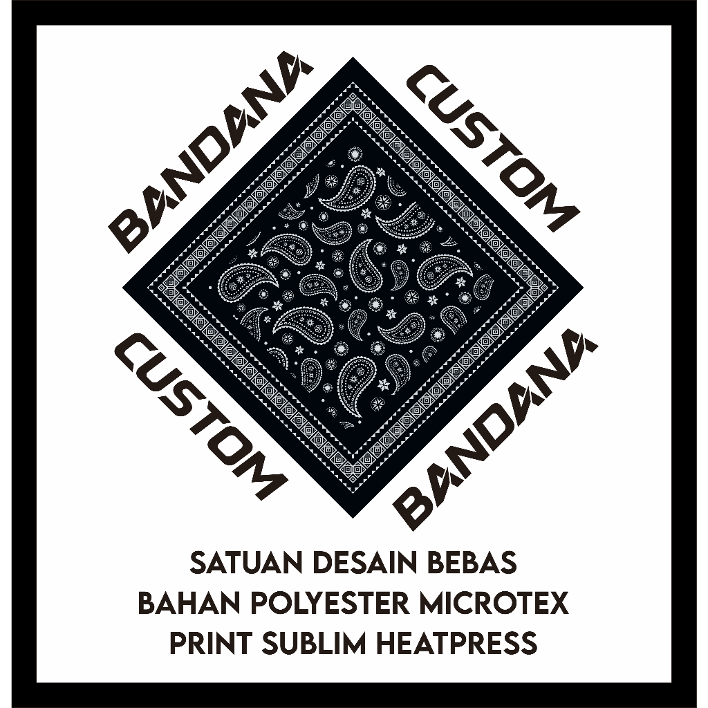 Jual Paisley Bandana Custom Satuan Desain Bebas Bahan Microtex | Shopee ...