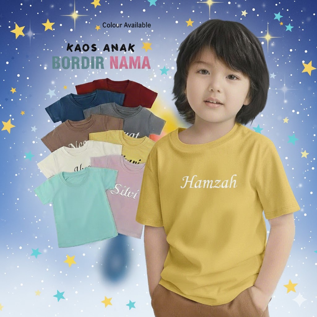 Jual kaos border anak unisex/kaos nama /kaos polos border nama terbaru ...