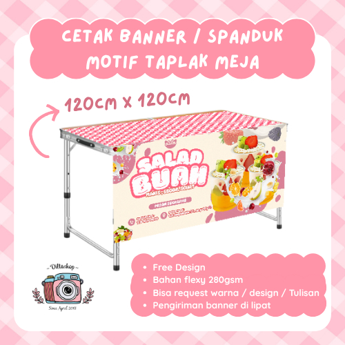 Jual CETAK BANNER / SPANDUK MOTIF TAPLAK MEJA CUSTOM | Shopee Indonesia