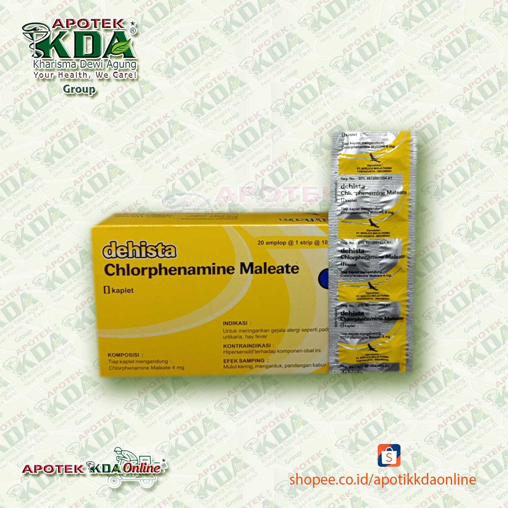 Jual DEHISTA 4 MG 1 STRIP ISI 10 KAPLET | OBAT ALERGI | Shopee Indonesia