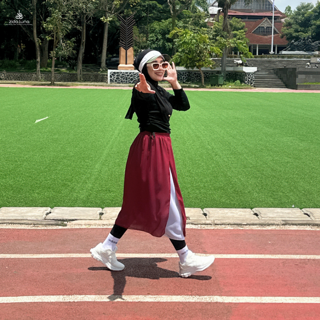 Jual Rok Lari Sport / Rok wanita Running Skirt/rok Olahraga Belah ...