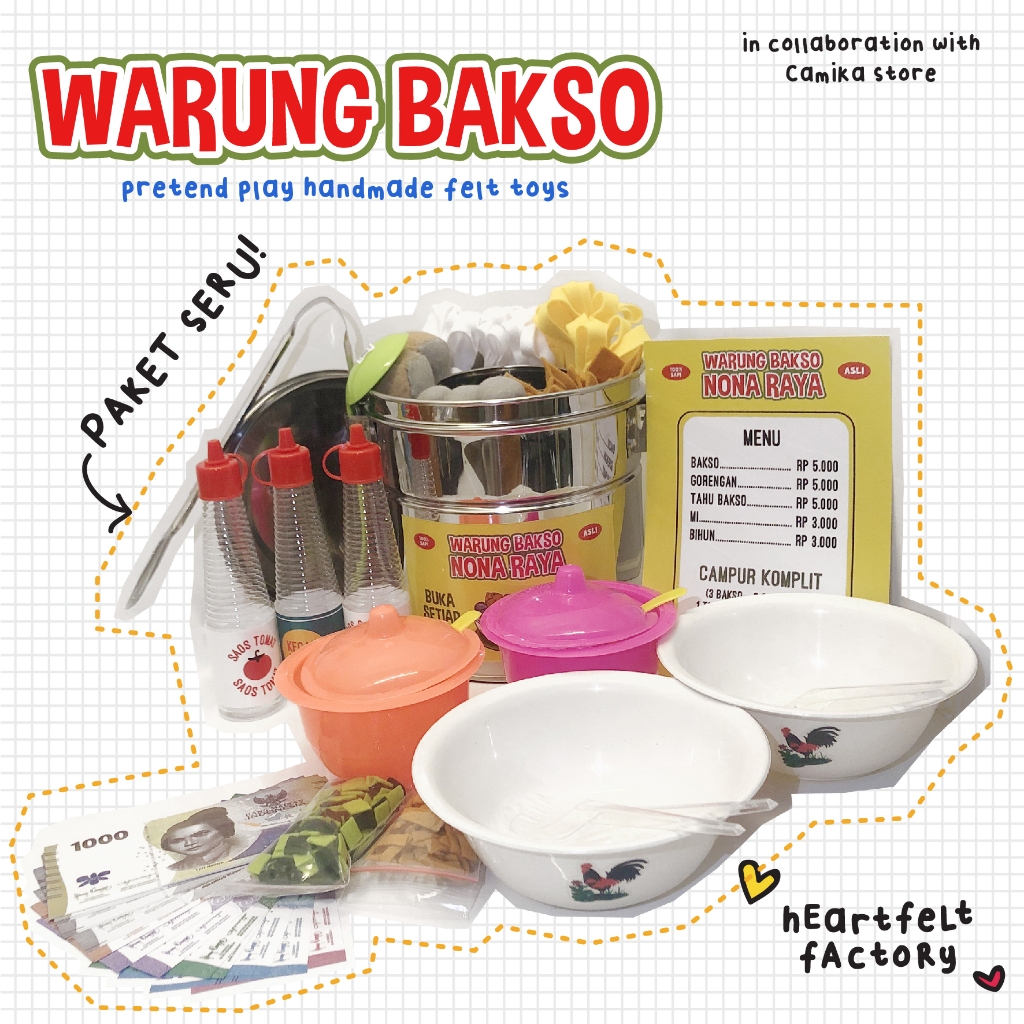 Jual Mainan Edukatif Pretend Play Warung Bakso Flanel – Paket Seru ...
