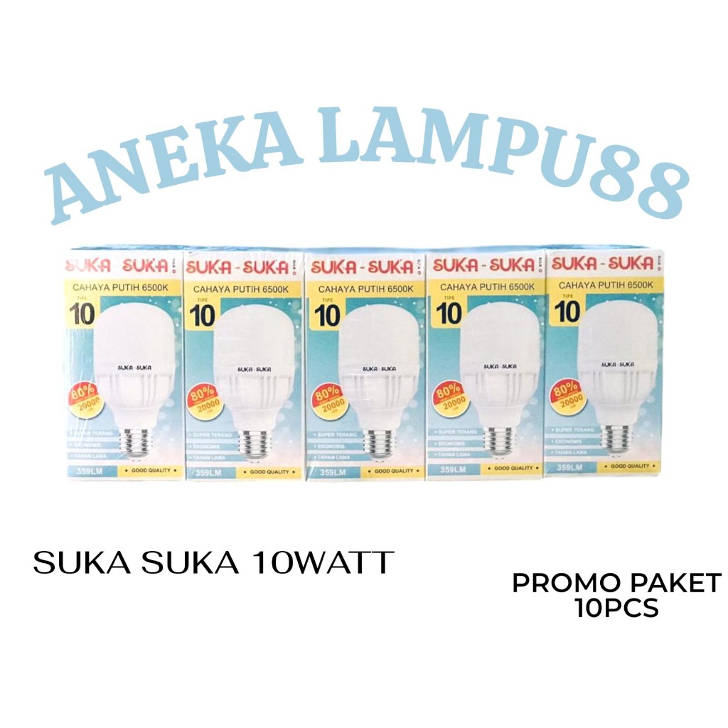 Jual LAMPU LED SUKA SUKA 10 WATT PAKET 10PCS | Shopee Indonesia