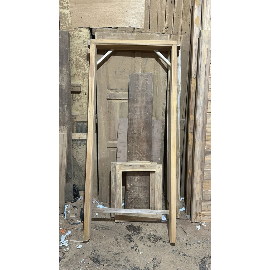 Jual KUSEN PINTU 1 100% KAYU JATI | Shopee Indonesia