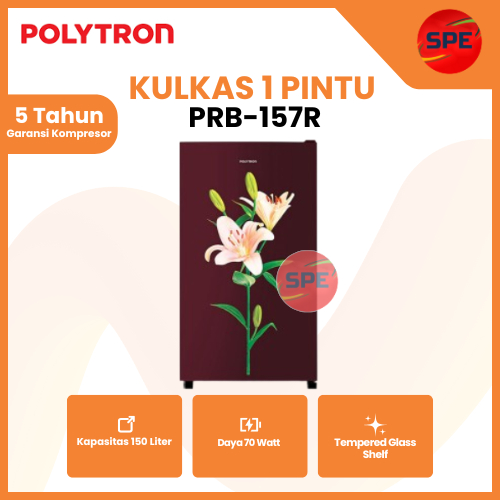 Jual KULKAS 1 PINTU 150 L POLYTRON PRB157 PRB 157 R / PR - Bunga Pink ...