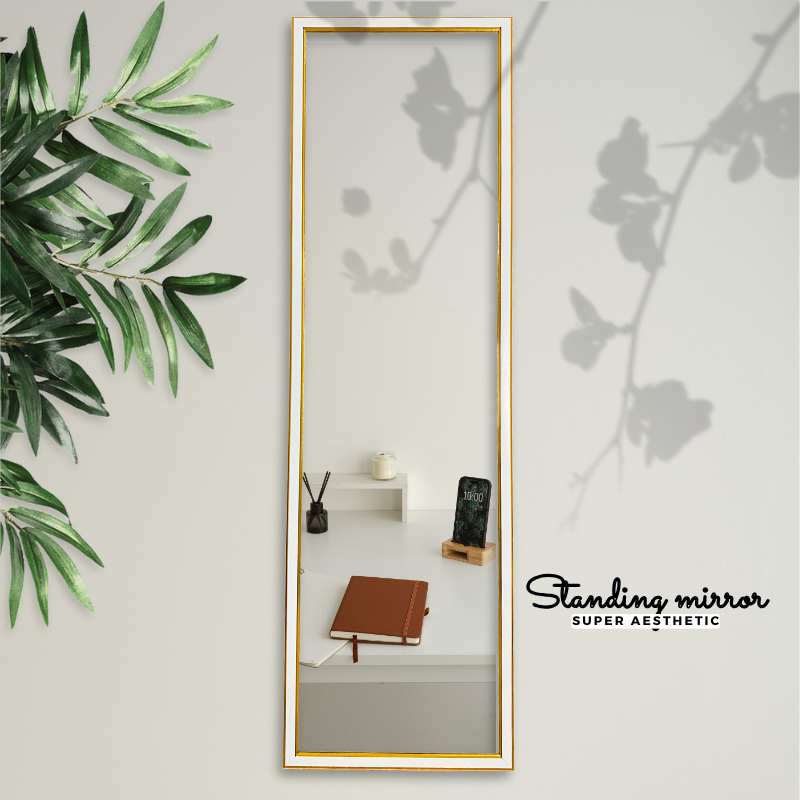 Jual Cermin Full Body Kaca Aesthetic DOUBLE FRAME Kayu 127x39 Gantung ...