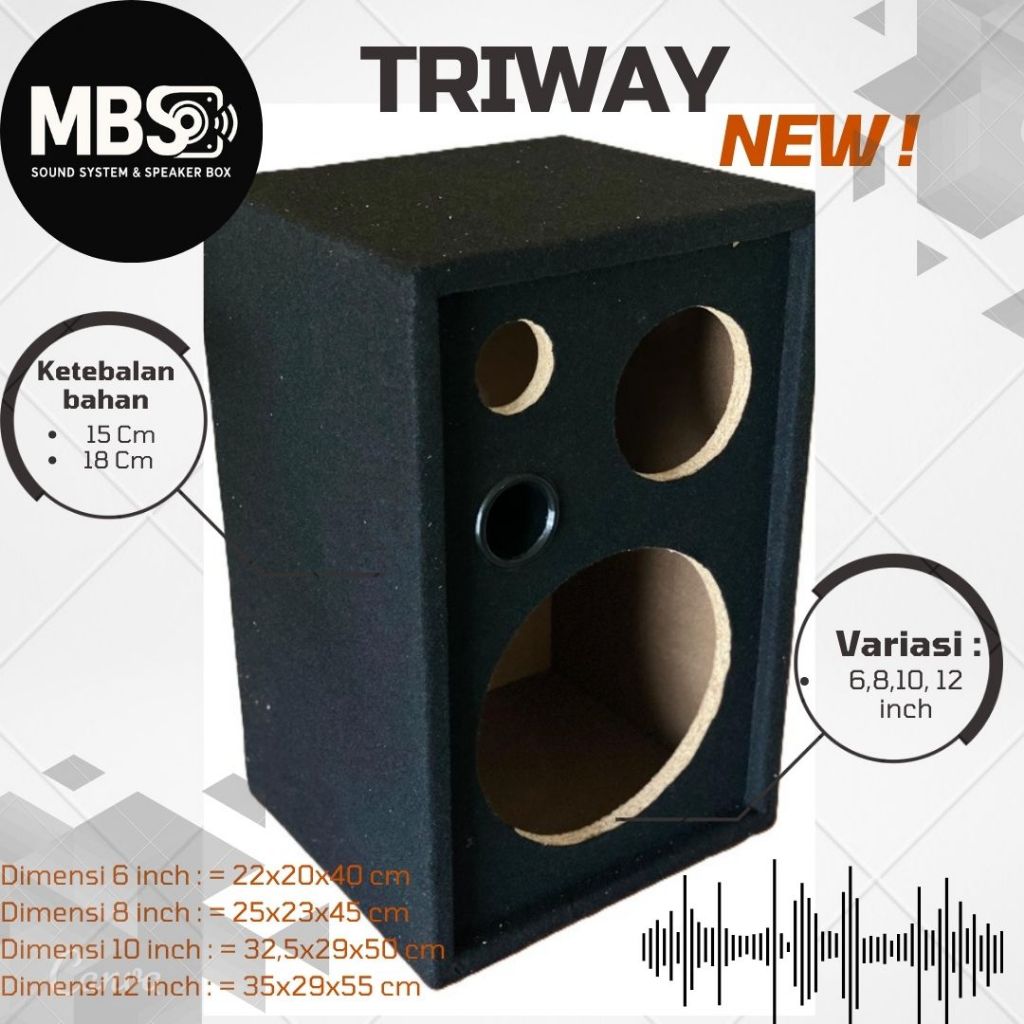 Jual MBSound Box Speaker Triway 6",8",10",12" Inch Woofer Middle ...