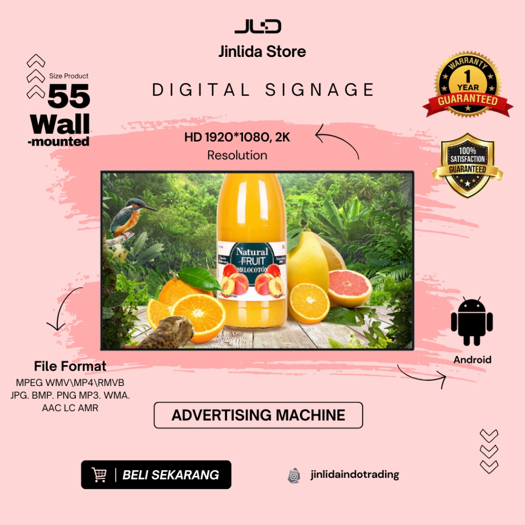 Jual 55" Advertising Display Box Commercial AD Media Player for ...