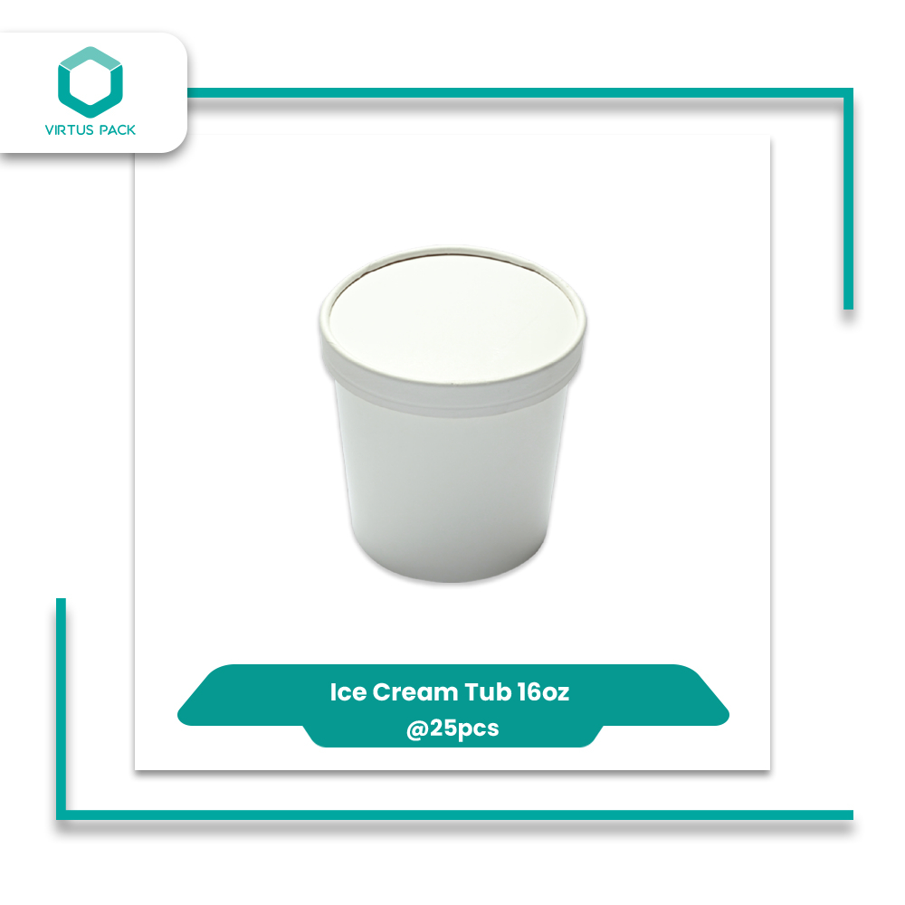 Jual Virtuspack/EcoFriendly/Tempat Ice Cream Kertas /Ice Cream Tub 16 ...