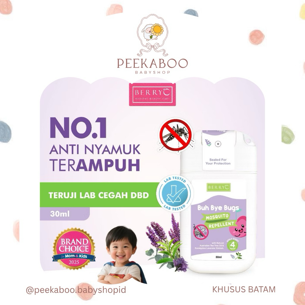 Jual BerryC Buh Bye Bugs 30ml Spray Anti Nyamuk Spray Alami Bayi - Anak ...