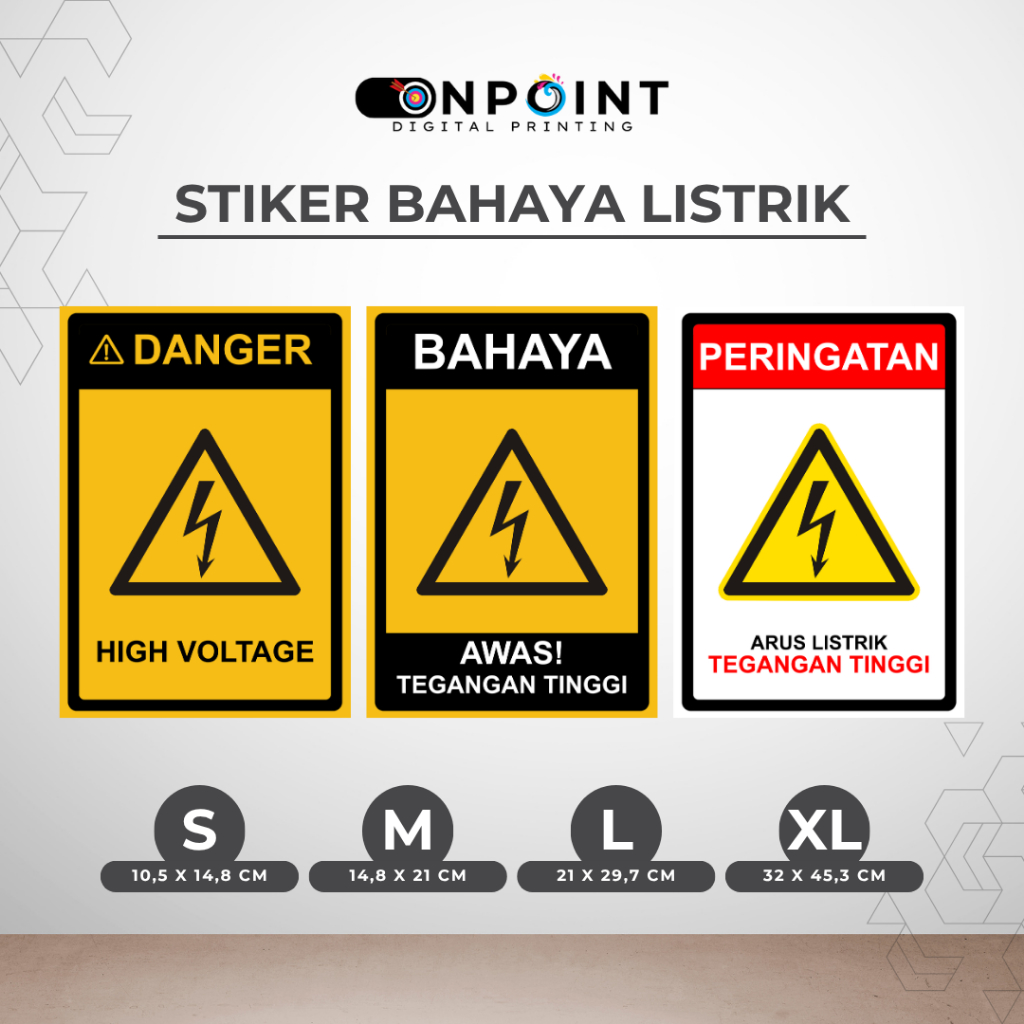 Jual Stiker Arus Listrik Tinggi Vinyl Anti Air | Sticker Awas Tegangan ...