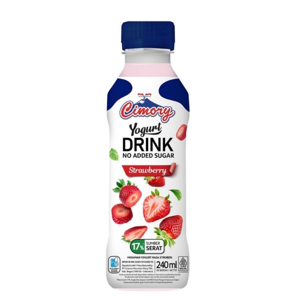 Jual Cimory Yogurt Drink No Added Sugar Strawberry 240ml | Shopee Indonesia