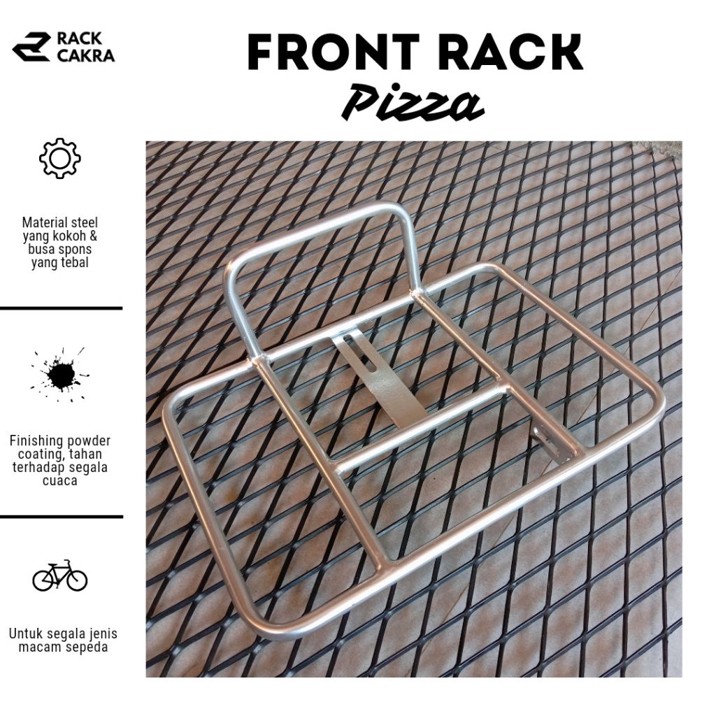 Jual Front Rack Pizza Silver Rak Depan Sepeda Kalcer MTB Vintage ...