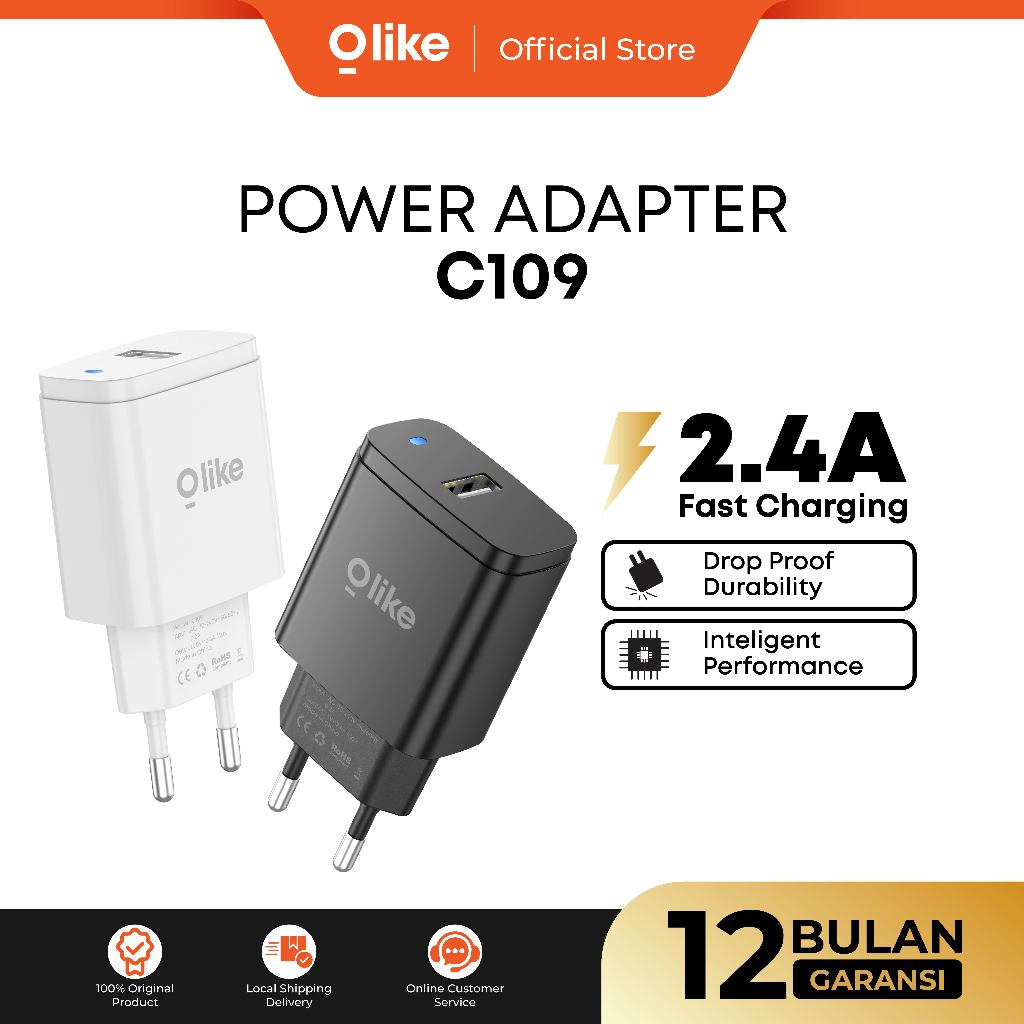 Jual Olike Charger 2,4A Smart Protection light weight Power Adaptor ...