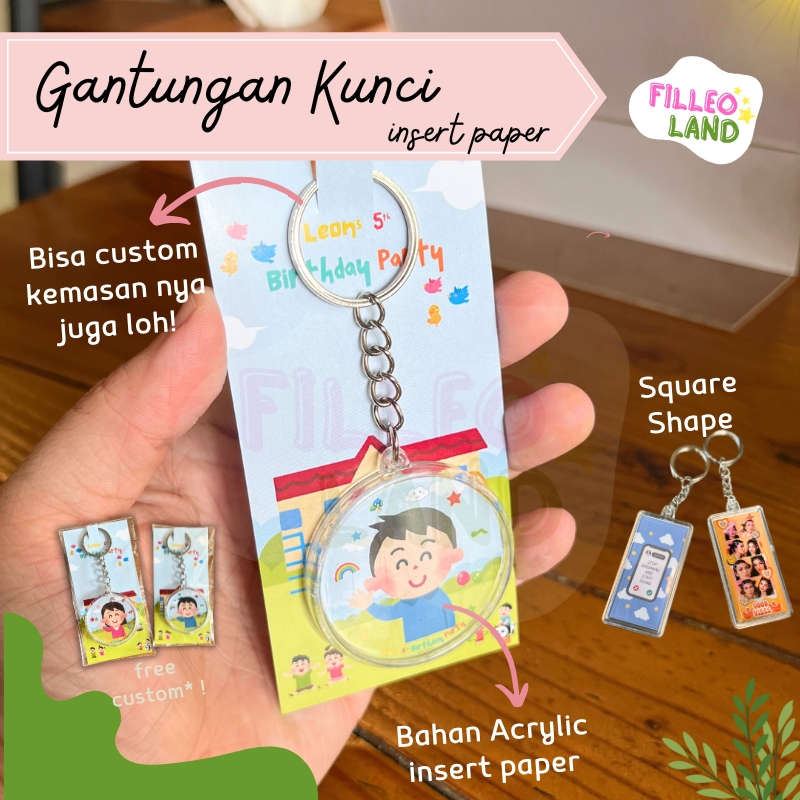 Jual Gantungan Kunci Acrylic Custom 2 Sisi Ganci | Akrilik insert paper ...