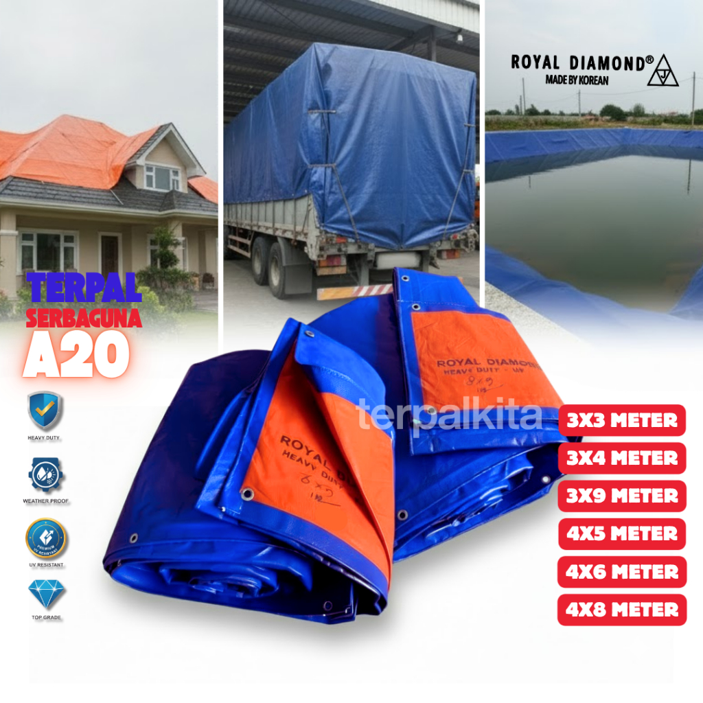 Jual Terpal A20 ROYAL DIAMOND Super Tebal 245 GSM Original - Terpal ...
