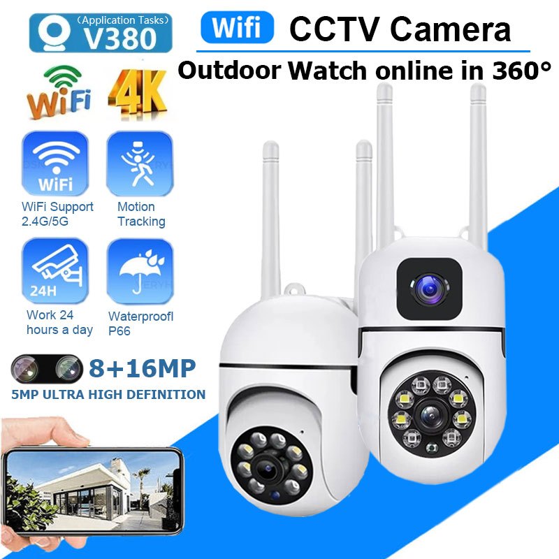 Jual V380 Pro Kamera CCTV, Kamera WiFi Luar Ruangan HD, Tahan Air IP65 ...