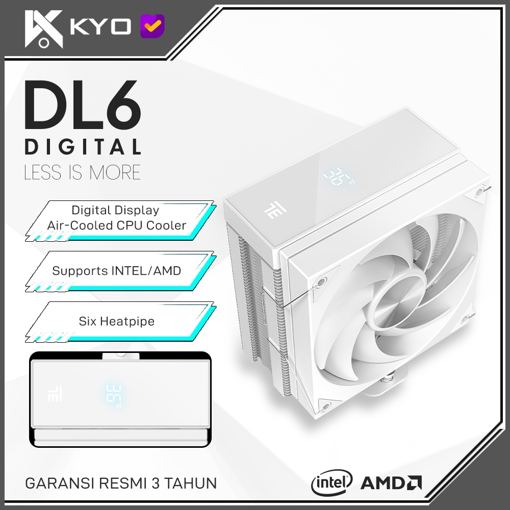 Jual KYO ThermalEase DL6 Digital CPU Air Cooler 6 Heatpipe Single tower ...