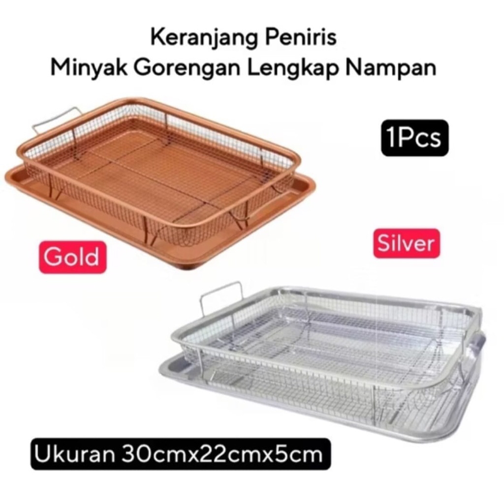 Jual Alat Peniris gorengan Set Stainless Keranjang Peniris Gorengan ...