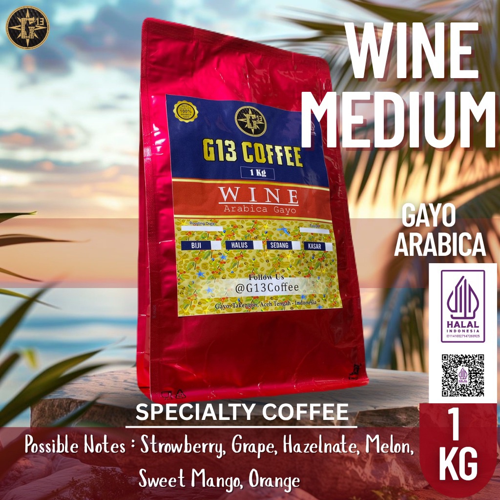 Jual KOPI GAYO WINE MEDIUM ARABICA ACEH ARABIKA ROASTED BEAN BUBUK ...