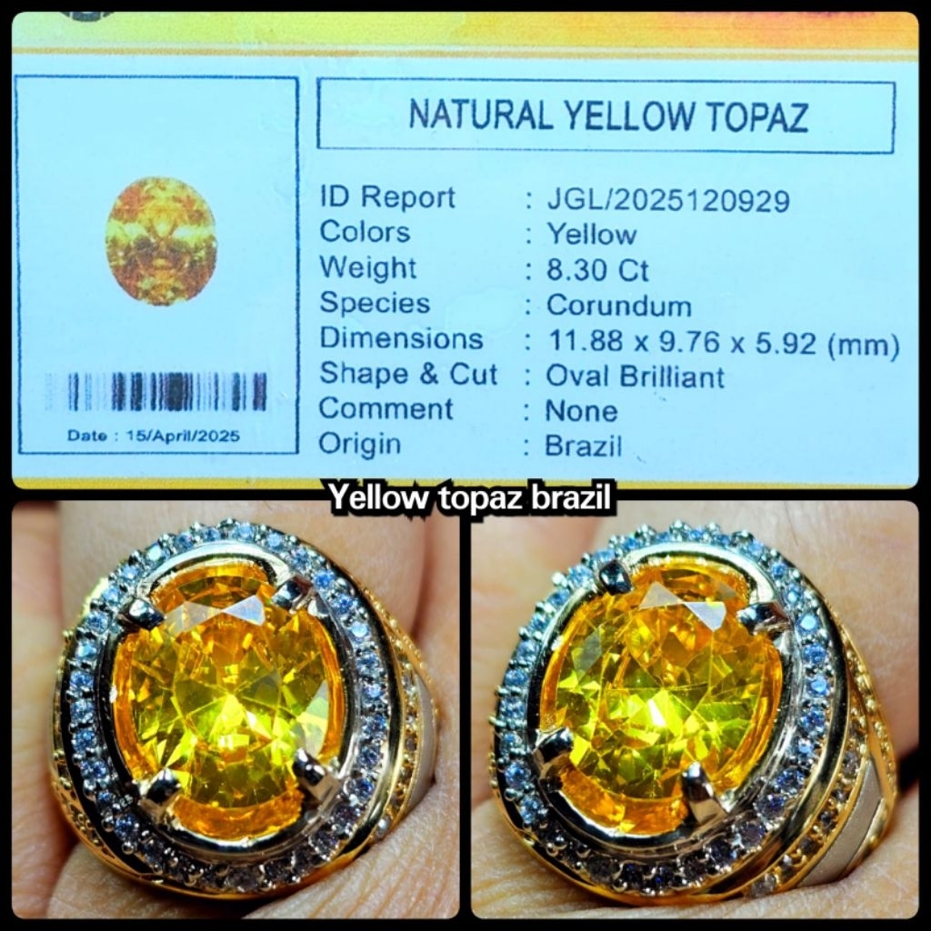 Jual batu yellow topaz Asli brazil kelas kontes bos | Shopee Indonesia