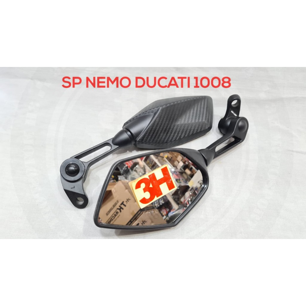 Jual SPION NEMO DUCATI 1008 HITAM MODEL CARBON UNIVERSAL SEMUA MOTOR ...