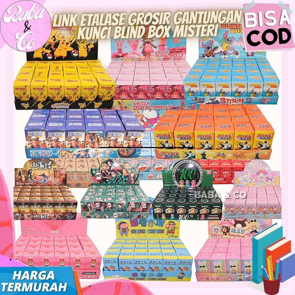 Jual GROSIR 1 BOX 24pcs GANTUNGAN KUNCI MISTERI BOX KEYCHAIN BLIND BOX ...