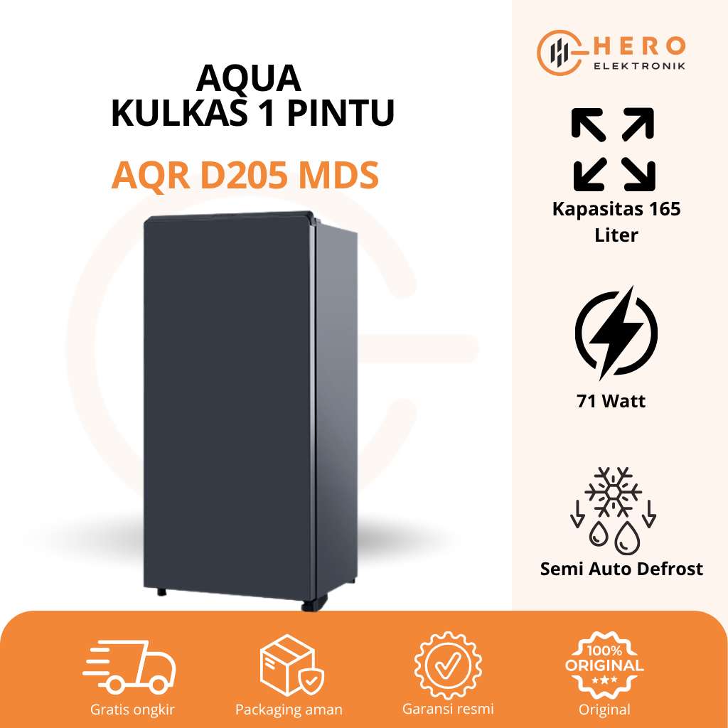 Jual Aqua 1 Pintu AQR D205 MDS Kulkas Original Garansi Resmi | Shopee ...