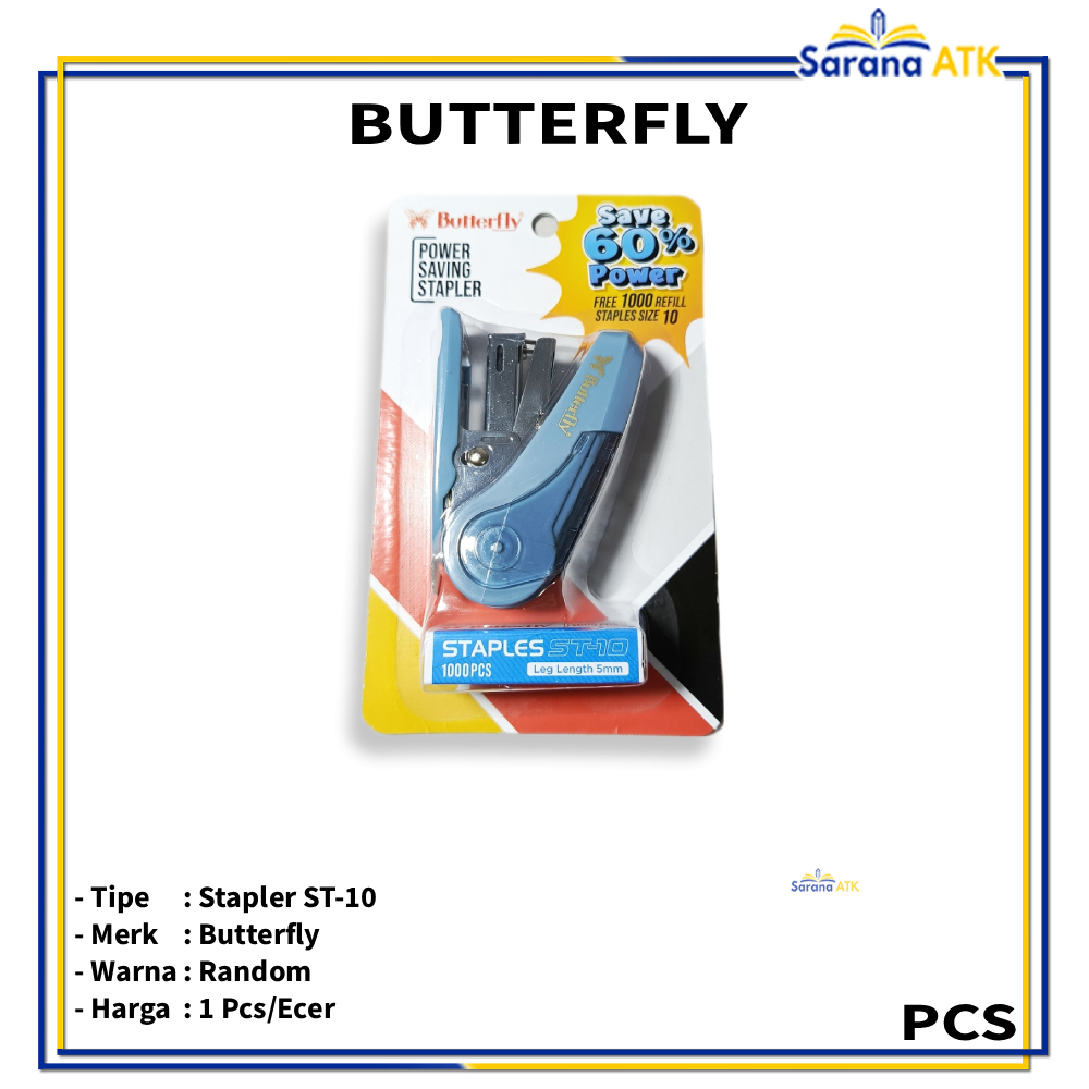 Jual BUTTERFLY - Power Saving Stapler - SET | Shopee Indonesia
