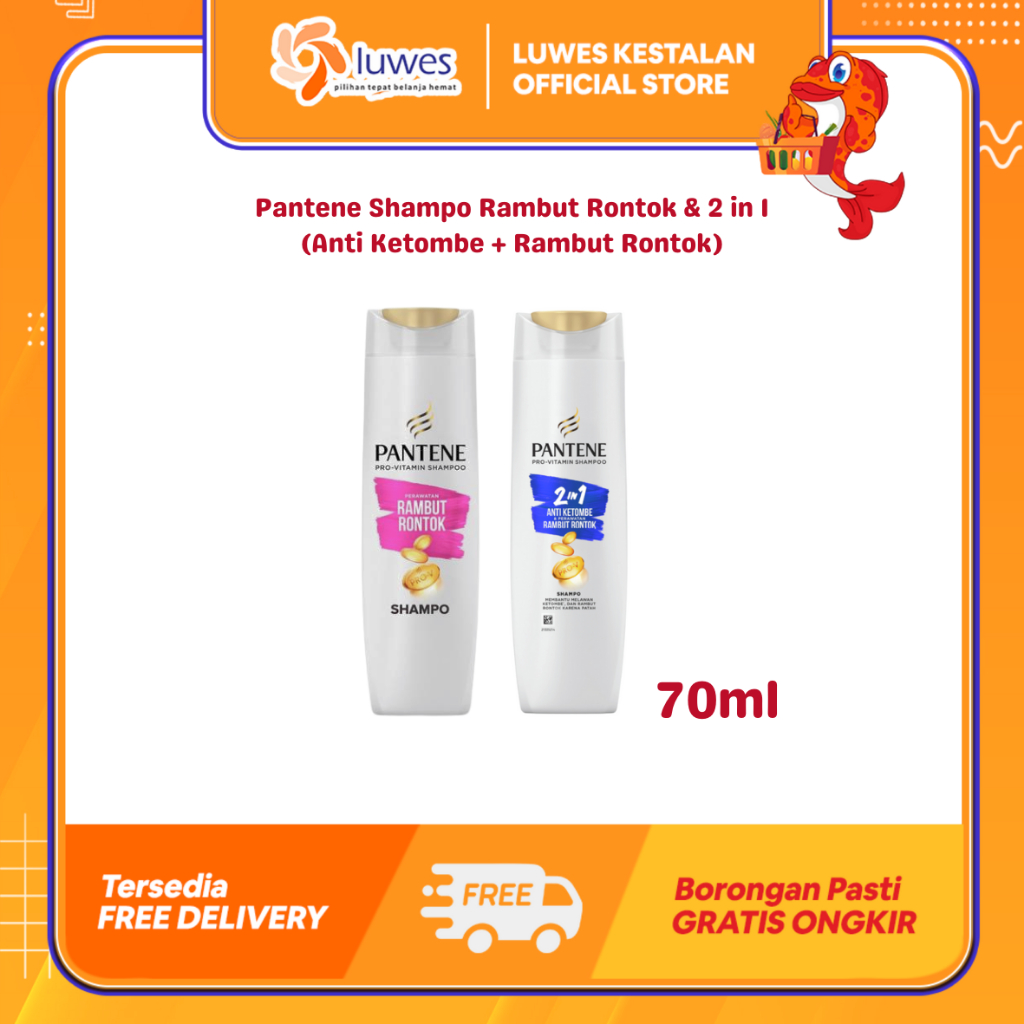 Jual Pantene Shampoo Rambut Rontok / 2 in 1 Anti Ketombe 70ml | Sampo ...