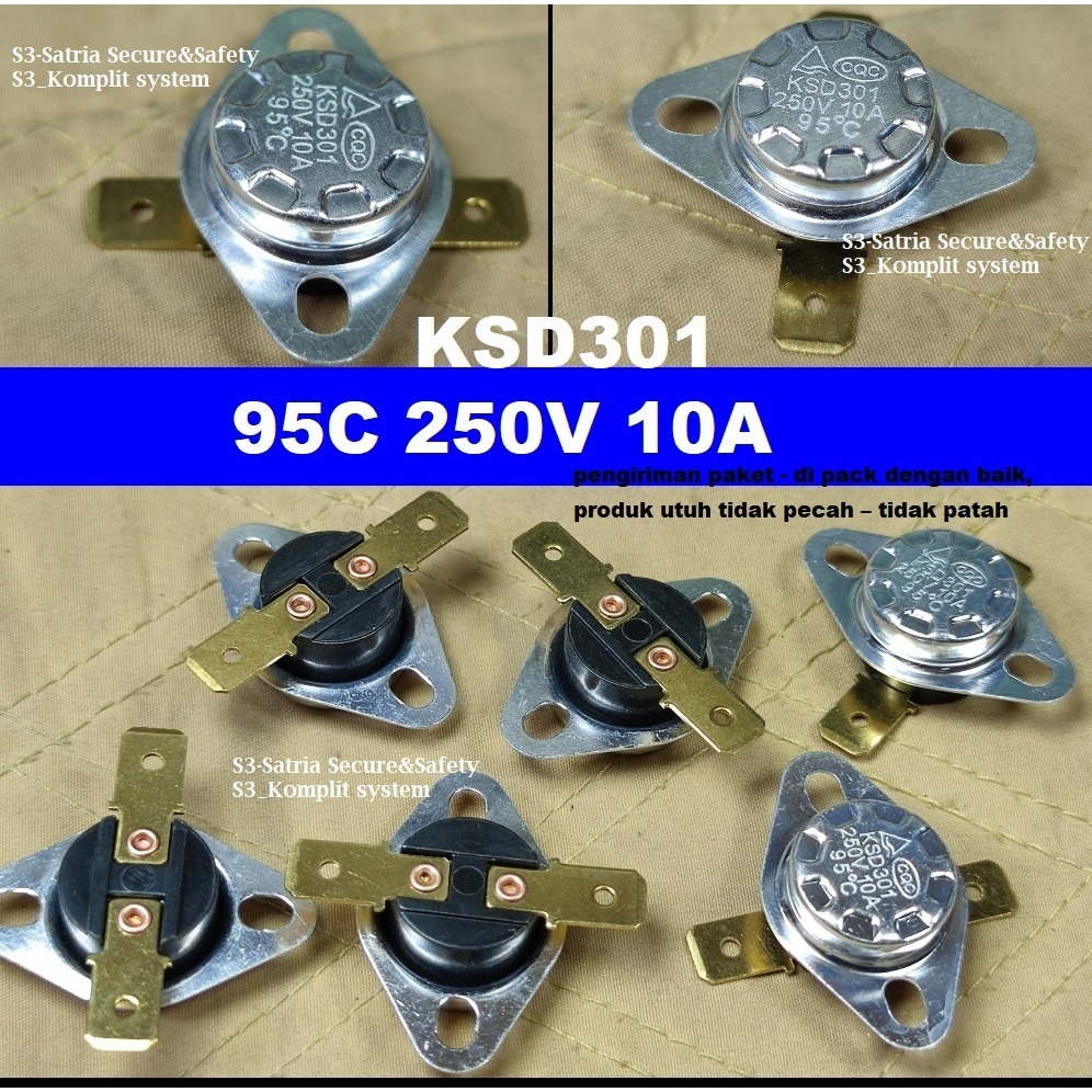 Jual 95C Thermostat Sensor Suhu Pemutus Arus Otomatis Bimetal 95 C ...