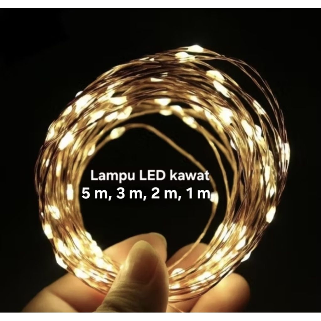 Jual LAMPU LED PANJANG 5M 3M 2M 1M LED KAWAT DENGAN BATRAI WARM WHITE ...
