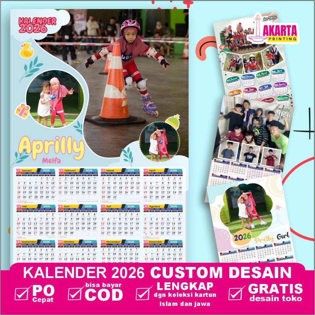 Jual Cetak Kalender Dinding 2026 Custom Foto Keluarga Kalender Olshop ...